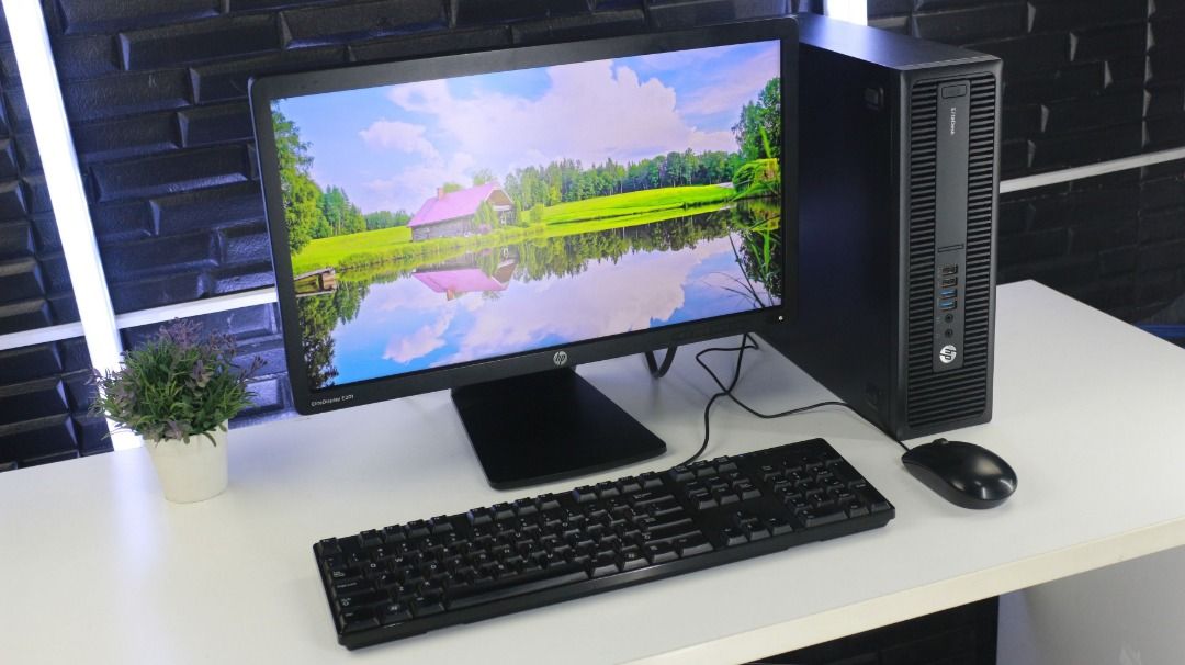 SUPER SALE HP ELITEDESK AMD A8 8600 DESKTOP 8GB RAM 500GB HDD 19 WIDE ...