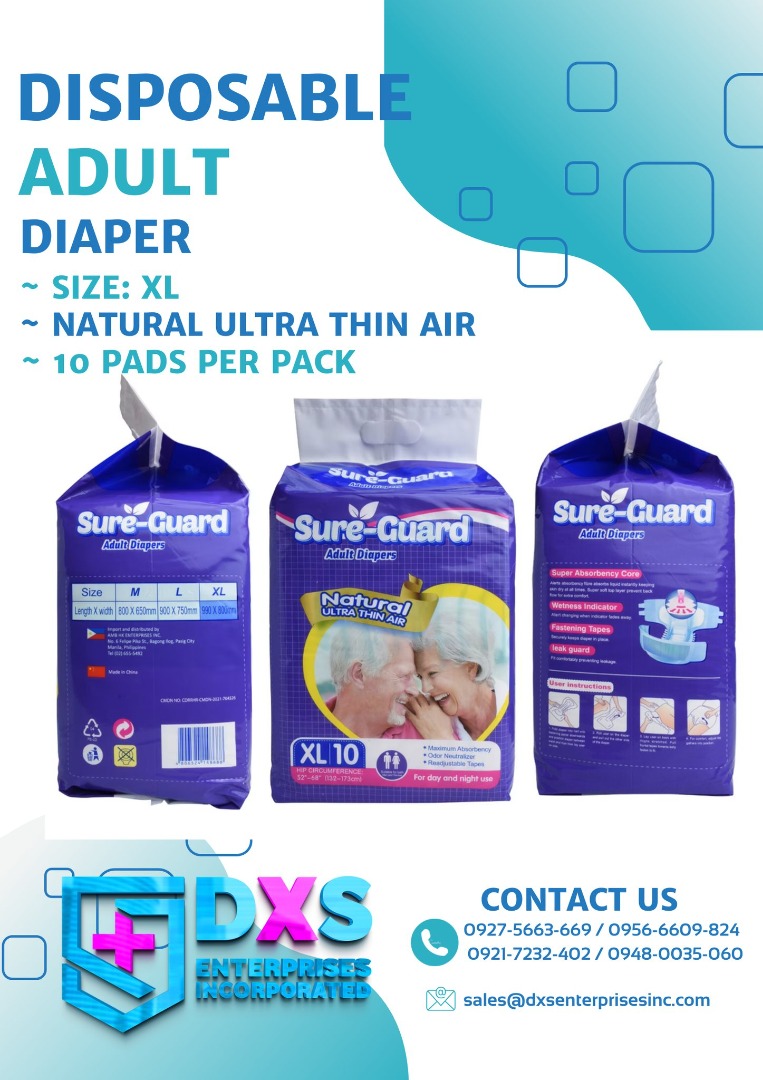 SUREGUARD DISPOSABLE ADULT DIAPER, Health & Nutrition, Medical Supplies ...