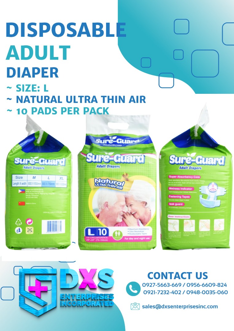 SUREGUARD DISPOSABLE ADULT DIAPER, Health & Nutrition, Medical Supplies ...