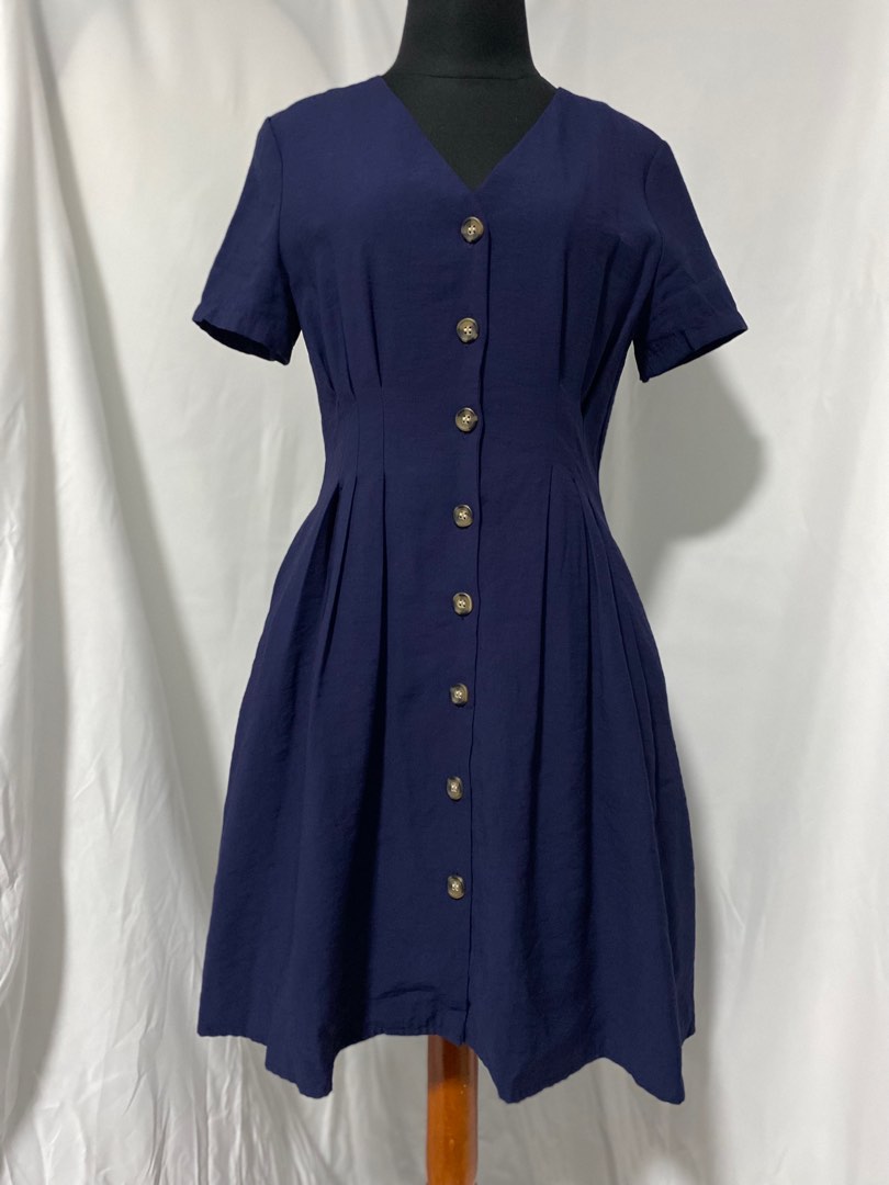 TEM navy blue dress, Women's Fashion, Dresses & Sets, Dresses on Carousell