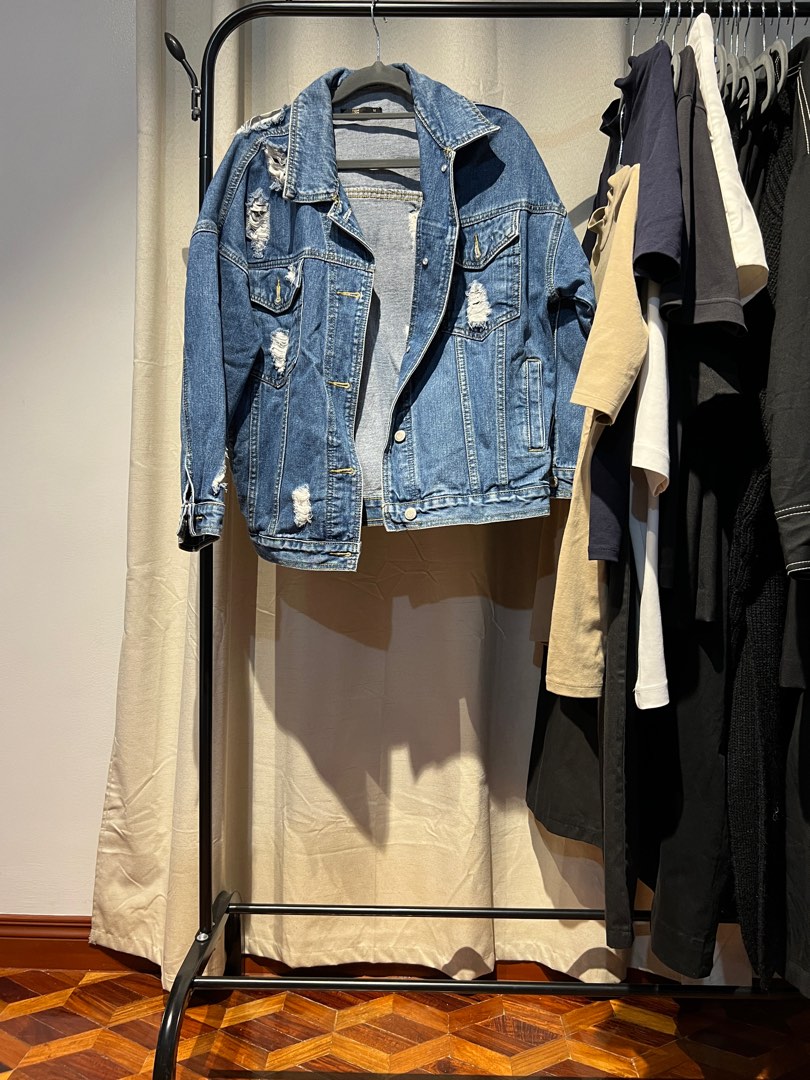 Ton Lion Ripped Denim Jacket, Women's Fashion, Coats, Jackets and ...