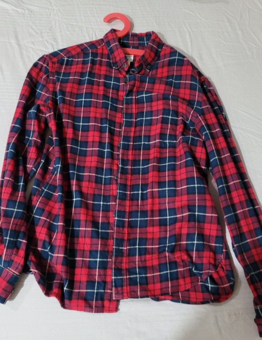 Uniqlo Red Checkered Overall, Men's Fashion, Tops & Sets, Formal Shirts ...