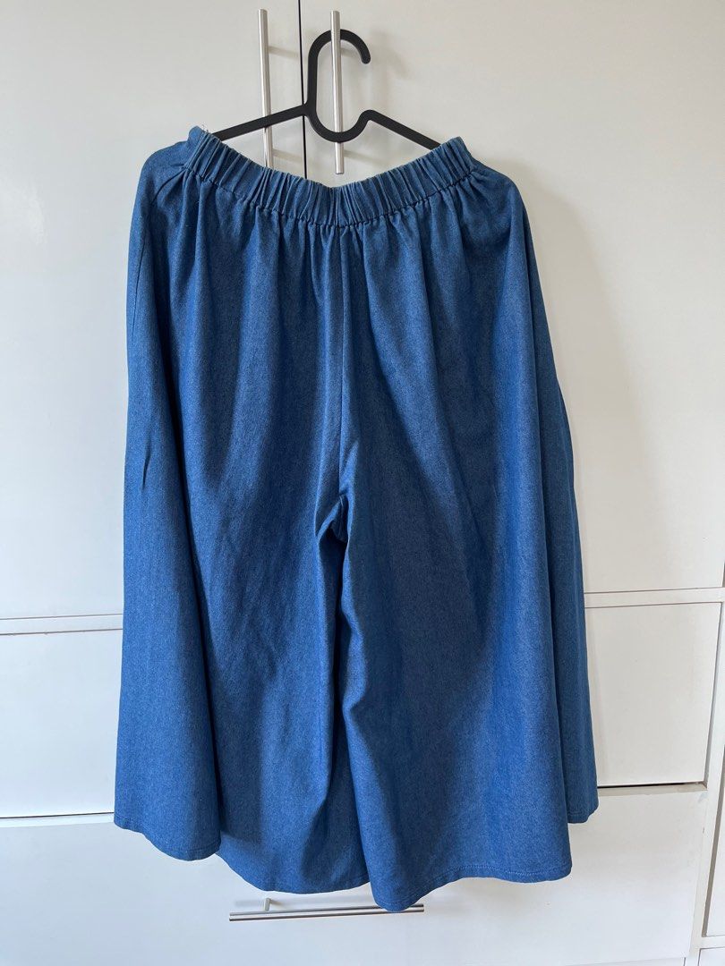 wide leg garterized culottes, Women's Fashion, Bottoms, Other Bottoms ...