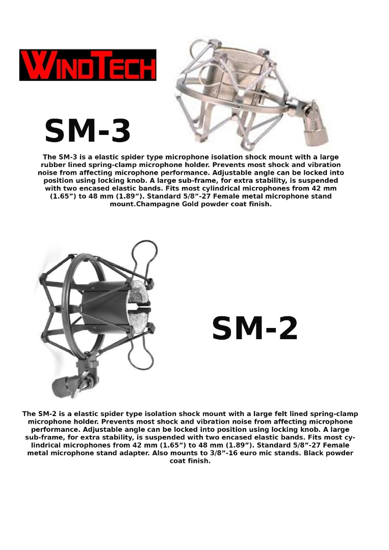 WindTech SM-3 Studio microphone shock-mount, Audio, Microphones on Carousell