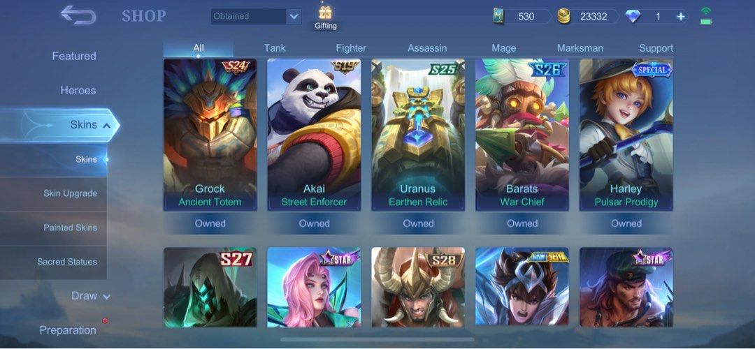 121 SKINS 9 EPIC SKINS, PRIME BEATRIX, SAINT SEIYA BADANG, LIGHTBORN ...