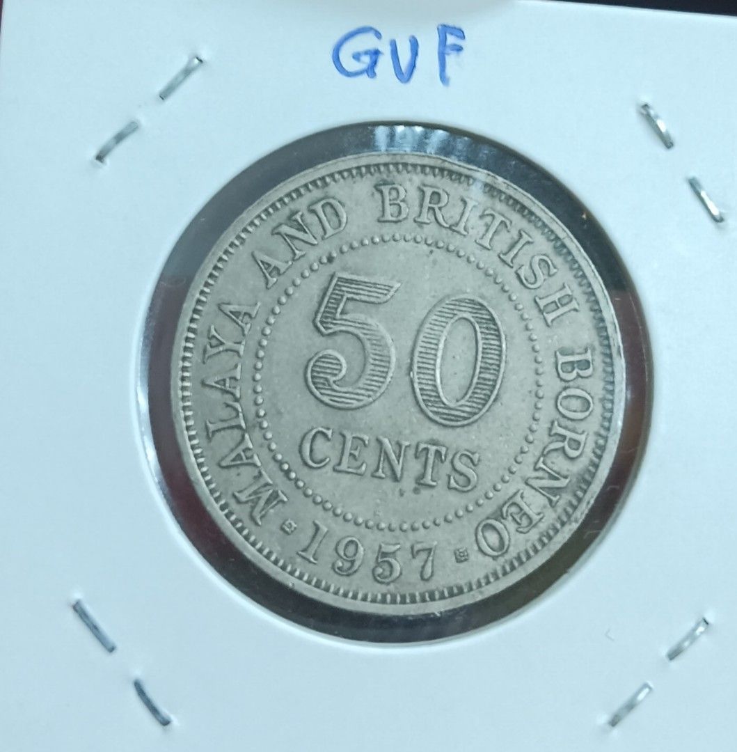 50 Cents 1957 H Malaya And British Borneo Coin QEII (GVF)#793, Hobbies & Toys, Collectibles ...