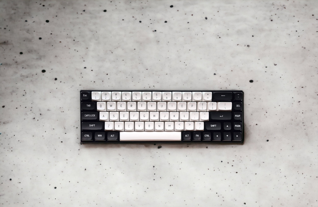 65% Custom Mechanical Keyboard (BlackOnWhite0408)- Fully Modded Tri ...