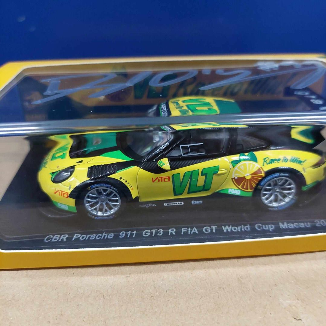 全新 1:43 Spark model CBR Porsche 911 GT3 R FIA Macau 2016 Vitasoy Vita ...