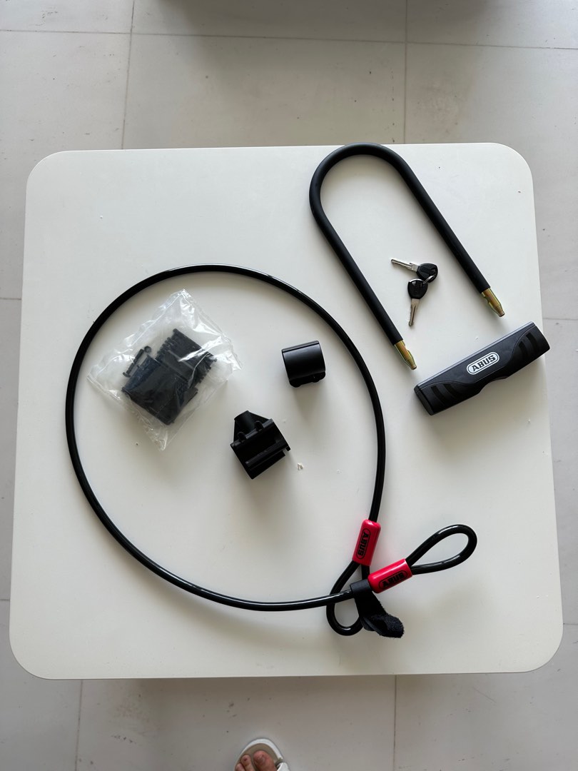 ABUS Bicycle Lock Facilo 32 + Cobra (32 HB230 + Cobra 10 Black), Sports ...