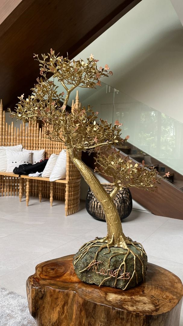 Angelito Cacnio "Money Tree" Brass Sculpture, Furniture & Home Living ...