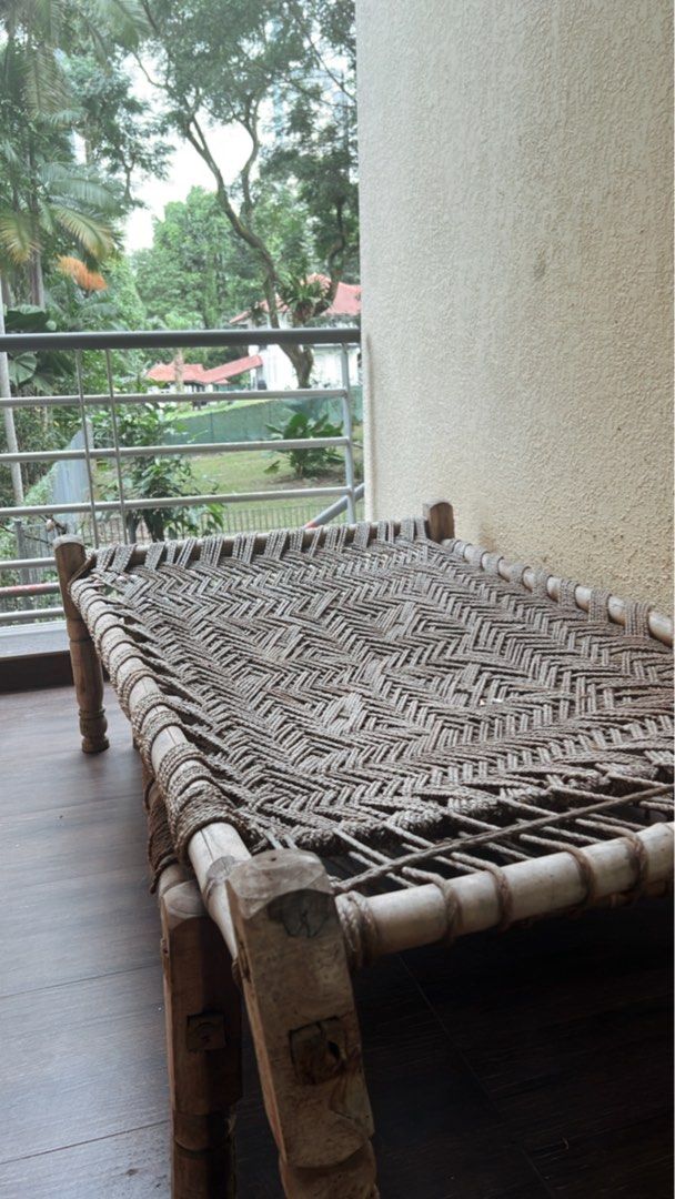 Antique style Indian charpoy bed, Furniture & Home Living, Outdoor ...