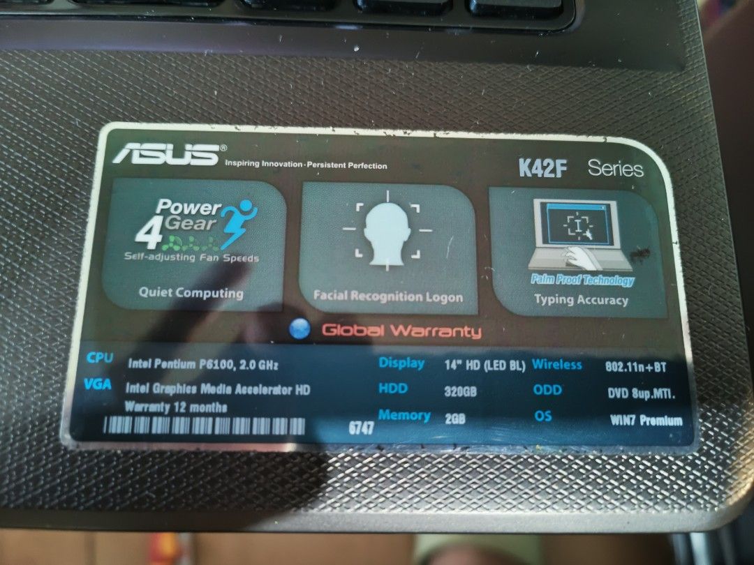 Asus K42F Laptop for HBL (win7), Computers & Tech, Laptops & Notebooks ...