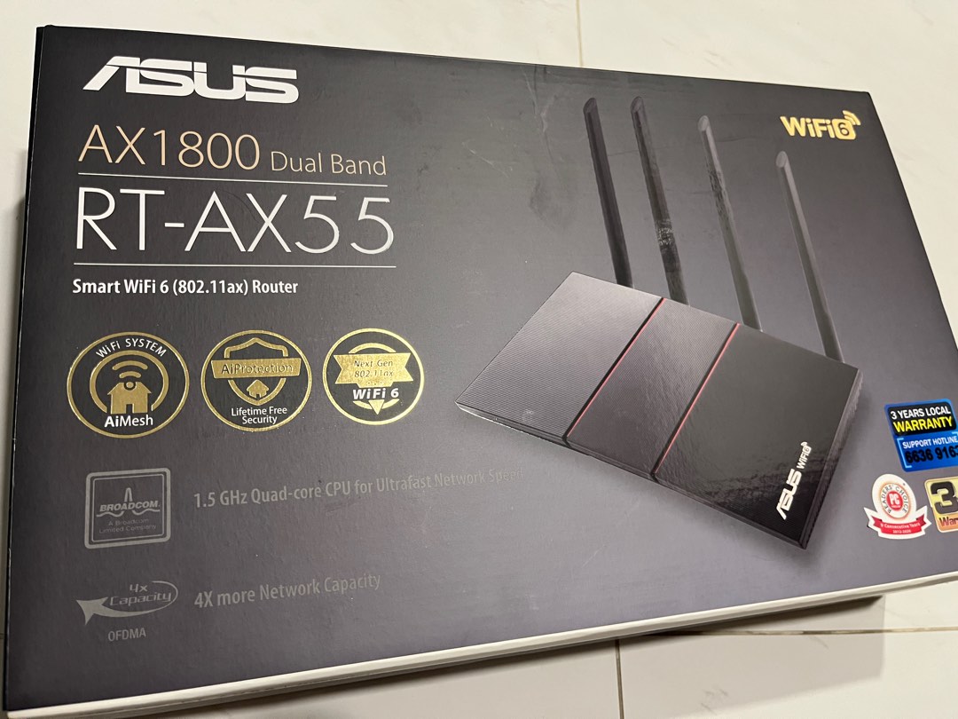 (Warranty) Asus RT-AX55 AX1800 Dual Band wifi 6 Router, Computers ...