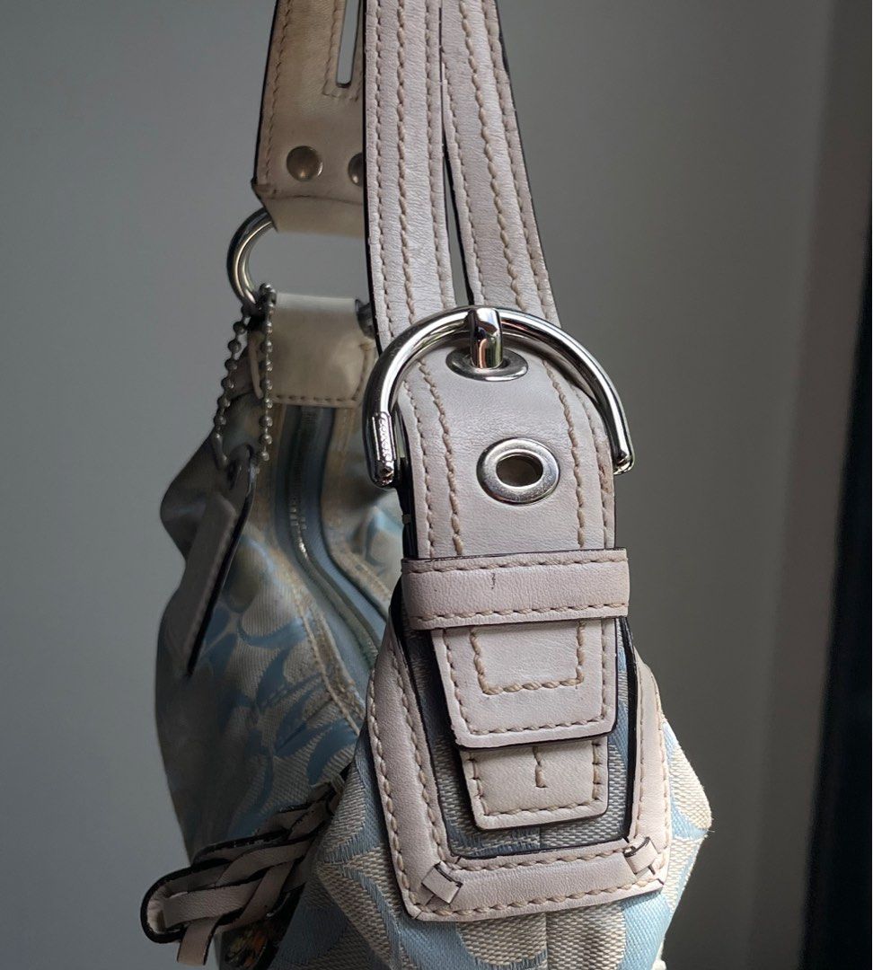 Authentic vintage sea foam coach saddle shoulder bag, Women's Fashion ...