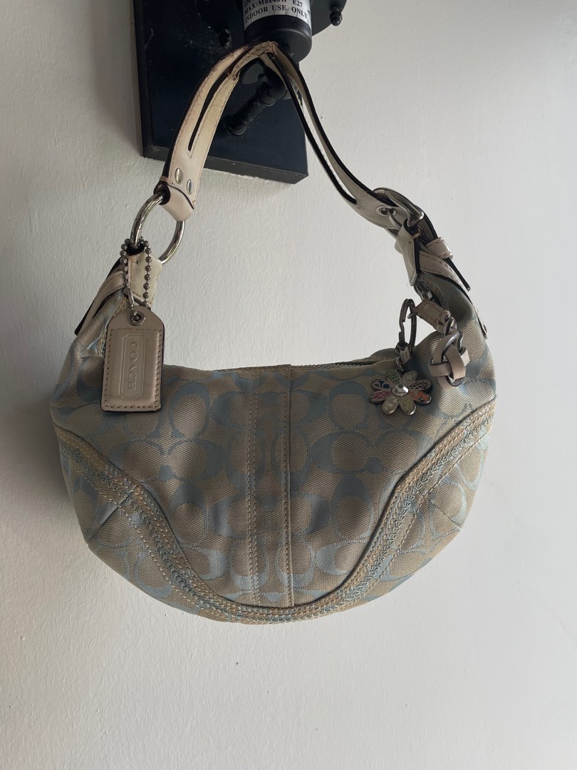 Authentic vintage sea foam coach saddle shoulder bag, Women's Fashion ...