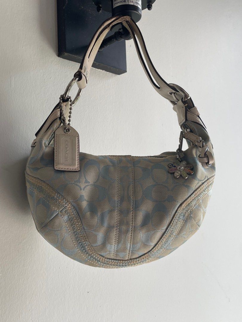 Authentic vintage sea foam coach saddle shoulder bag, Women's Fashion ...