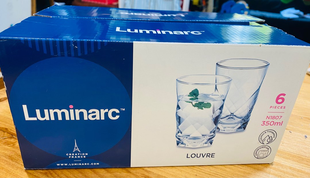 Brand New Luminarc Glasses x 6, Furniture & Home Living, Kitchenware ...