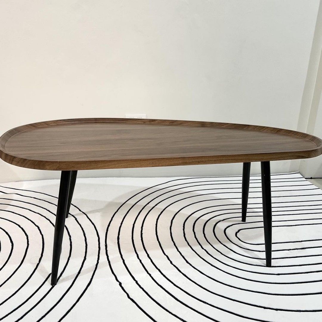 Brown Bean Shape Center Table 120x60x48cm LxWh on Carousell