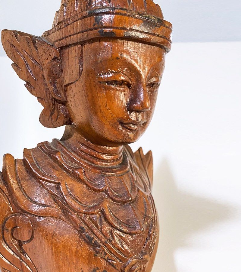 Burmese lacquered teak manussiha sculpture, Hobbies & Toys, Memorabilia ...