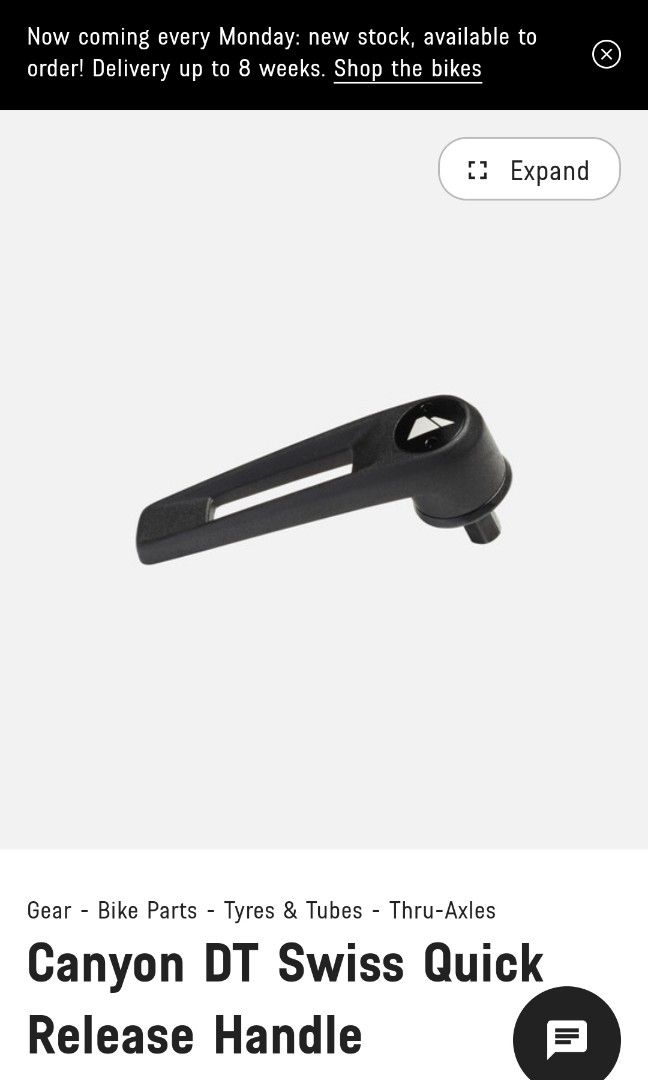 Canyon DT Swiss quick release handle., Sports Equipment, Bicycles ...