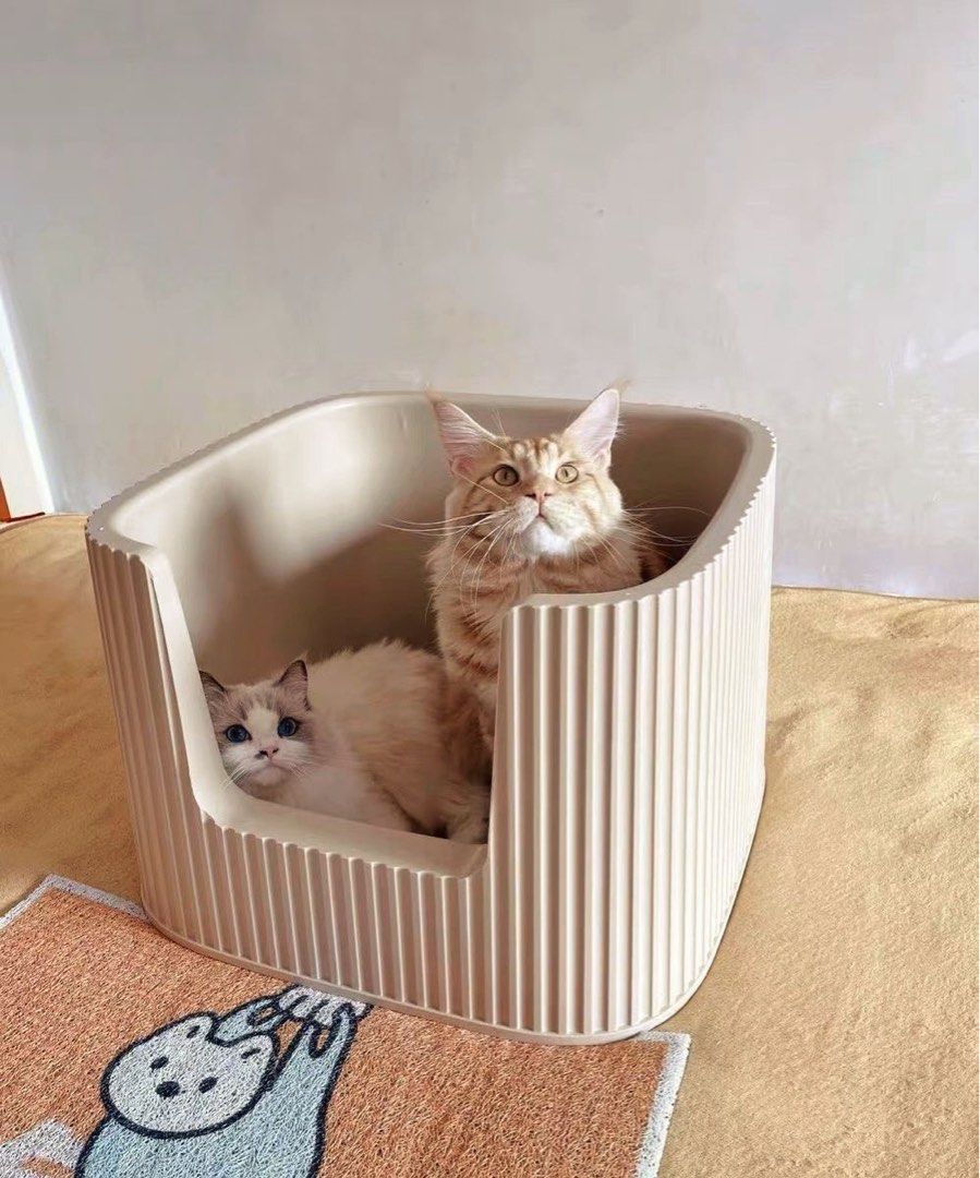 Cat Litter Box Tray Pan Milk Tea, Pet Supplies, Homes & Other Pet ...