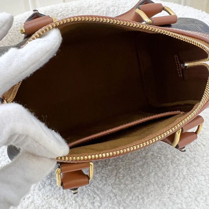 Celine Small Boston Bag in Triomphe Canvas and Calfskin, Luxury, Bags ...