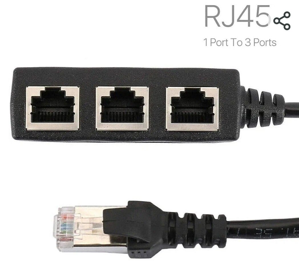 CERRXIAN RJ45 Ethernet Splitter Cable,RJ45 1 Male to 3 x Female LAN ...