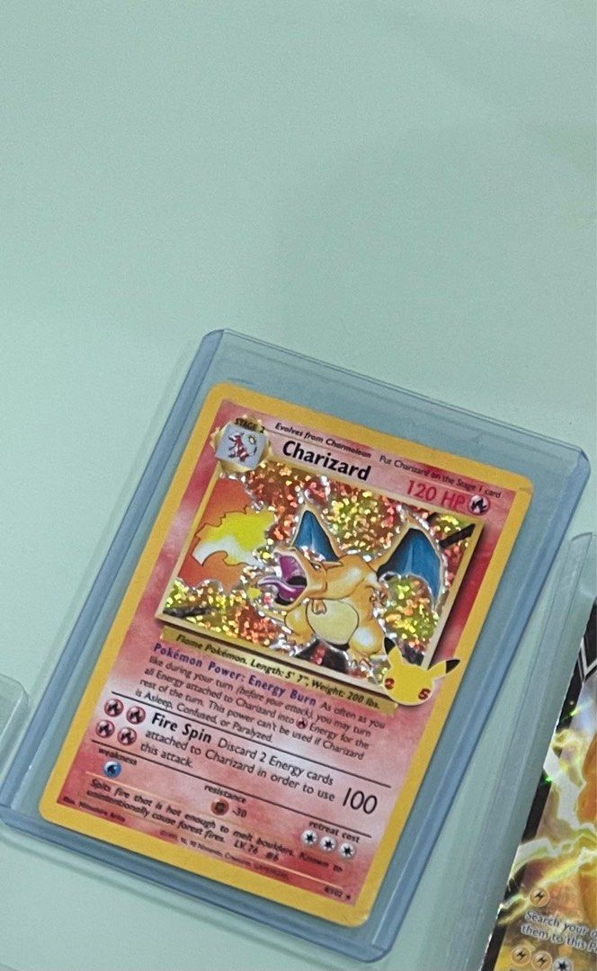 Charizard card 25th anniversary, Hobbies & Toys, Toys & Games on Carousell