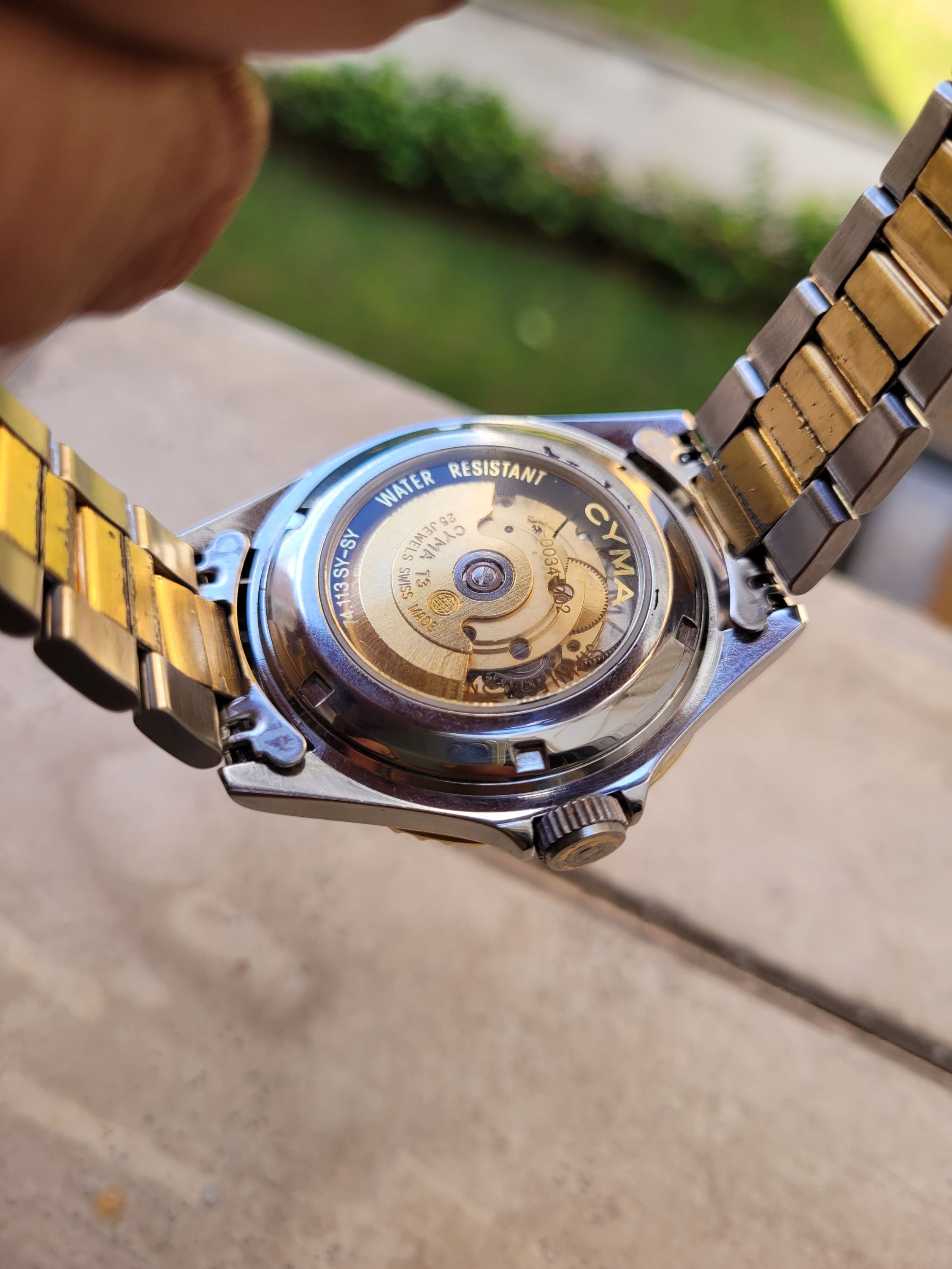 Cyma Submariner Automatic Swiss Made 2 Tone Fully Serviced Watch ...