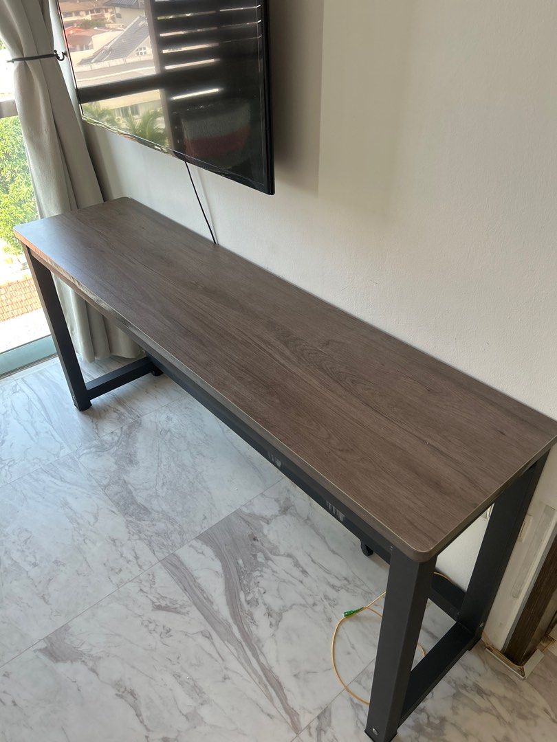 Dark Wooden Long table, Furniture & Home Living, Furniture, Tables ...