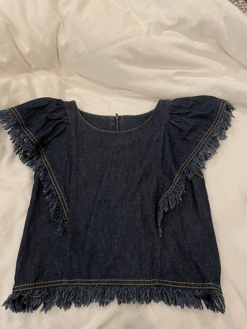 Denim Top, Women's Fashion, Tops, Other Tops on Carousell