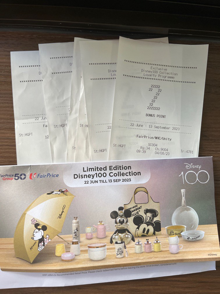 Disney 100 ntuc voucher points fairprice mickey minnie, Tickets ...