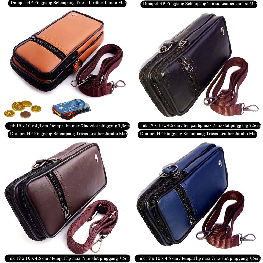 Dompet Case 2 Hp Pinggang Pria Triess Jumbo Kulit Selempang, Fesyen ...