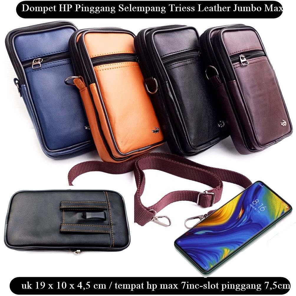 Dompet Case 2 Hp Pinggang Pria Triess Jumbo Kulit Selempang, Fesyen ...