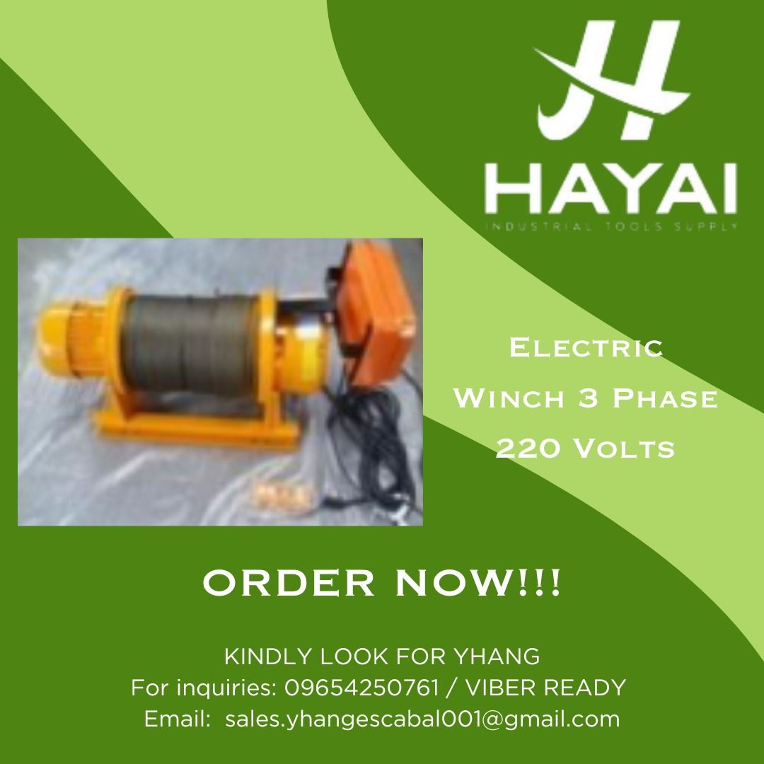 Electric Winch 3 Phase 220 Volts, Commercial & Industrial, Construction ...