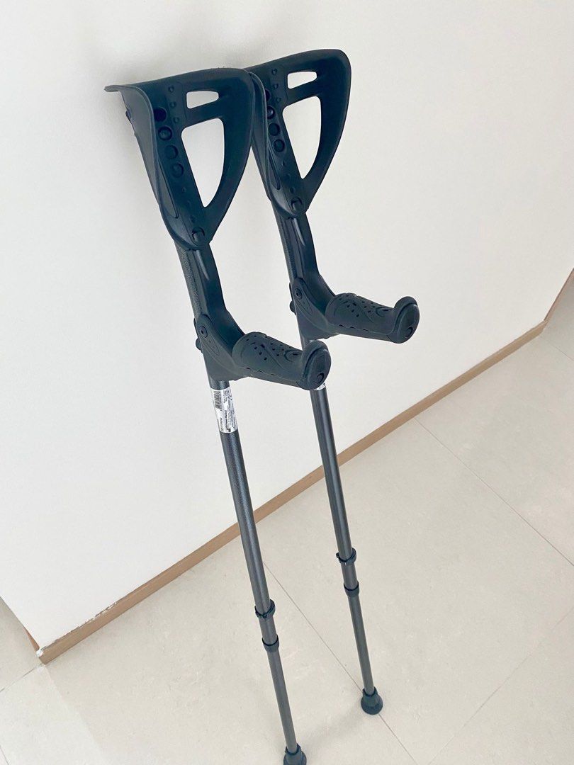 Ergotech elbow crutches, black, adjustable, made in France, Health ...