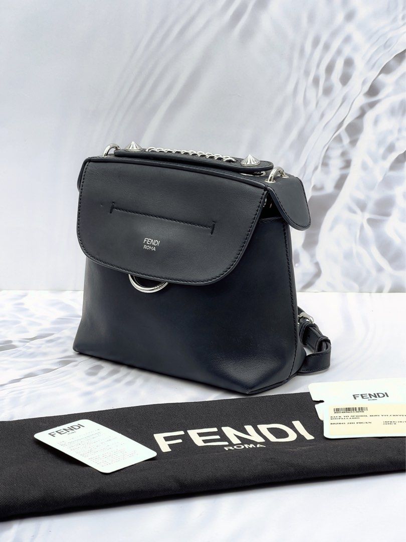 FENDI MINI BACK TO SCHOOL CALFSKIN LEATHER 2 WAY BACKPACK & CROSSBODY ...