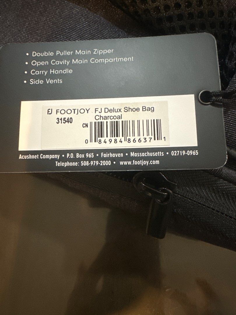 FJ FootJoy delux shoe bag charcoal new, Men's Fashion, Bags, Belt bags ...