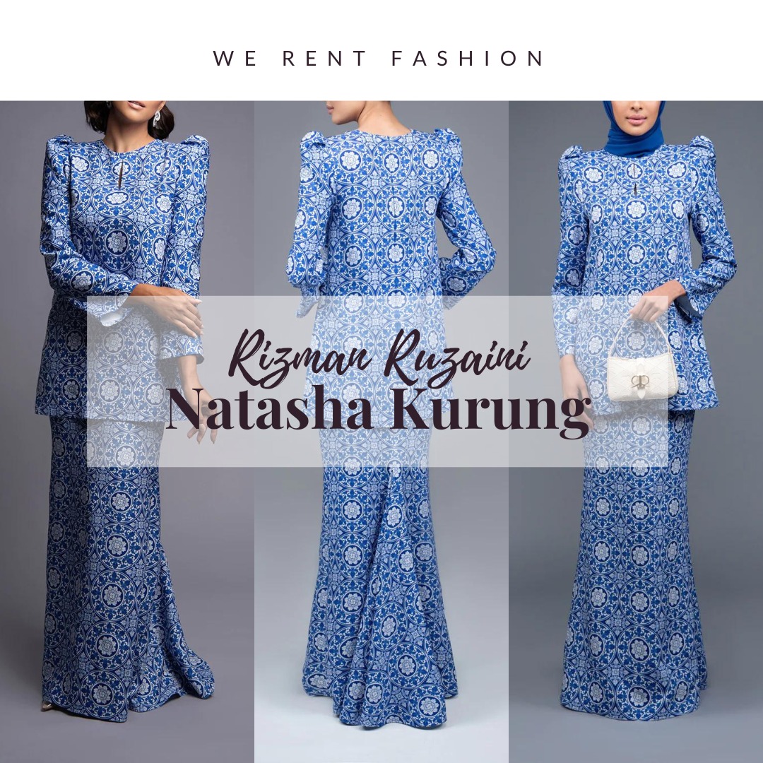 FOR RENT Rizman Ruzaini Natasha Blue Baju Kurung Kedah Modern ...