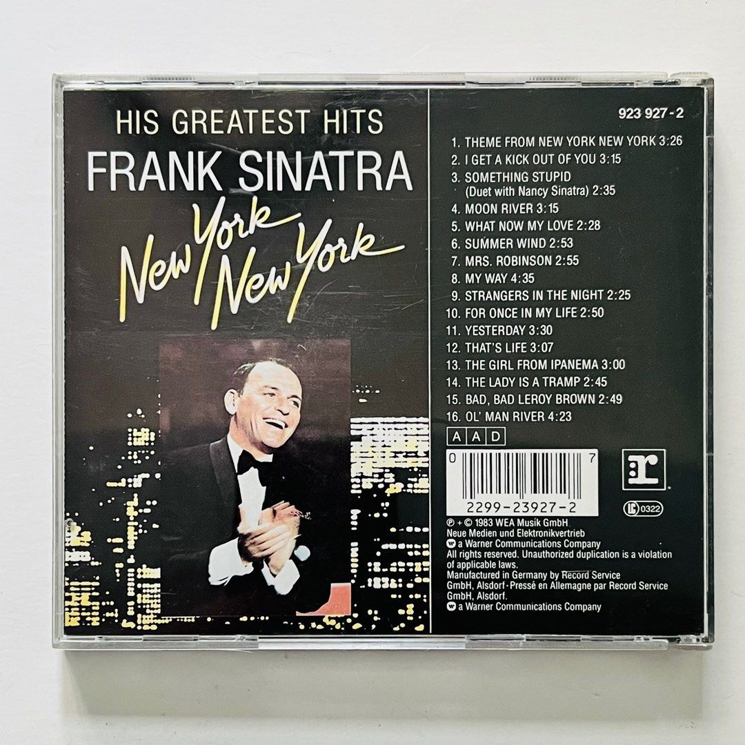 Frank Sinatra New York New York Greatest Hits CD made in Germany, 興趣及遊戲 ...
