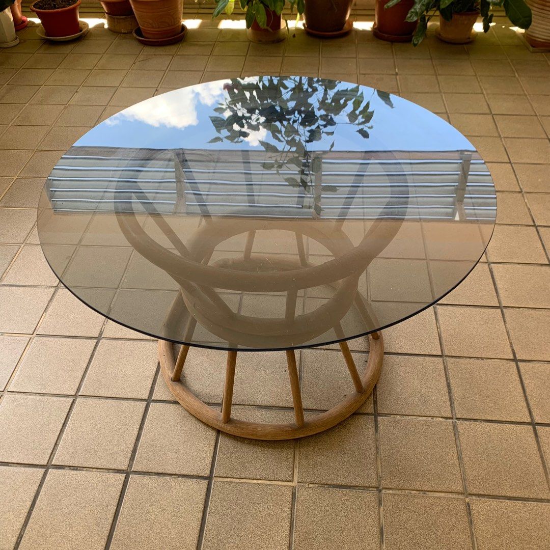 Glass Balcony Coffee Table, Furniture & Home Living, Furniture, Tables ...