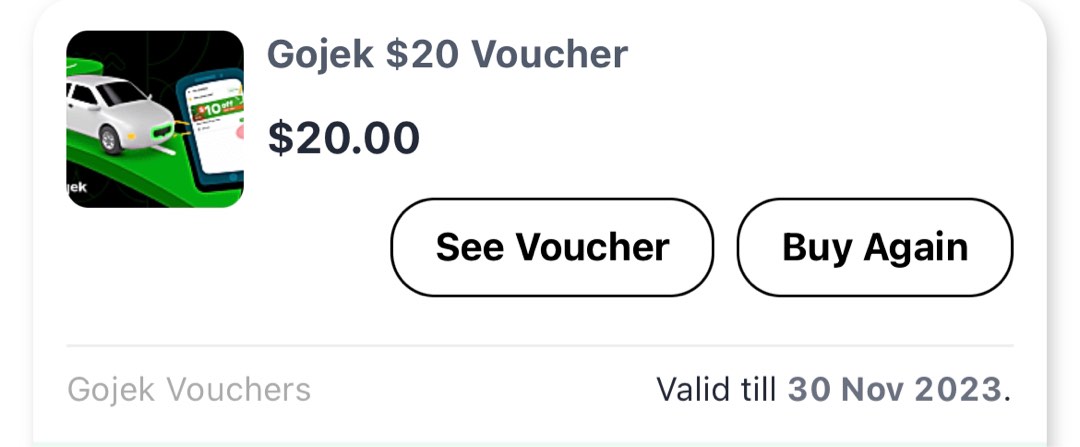Gojek $20 Voucher, Tickets & Vouchers, Vouchers on Carousell