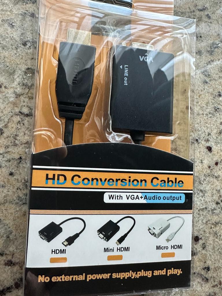 HD conversion cable hdmi to vga, 電腦＆科技, 電腦周邊及配件, 電腦線、轉接線及轉換器 - Carousell