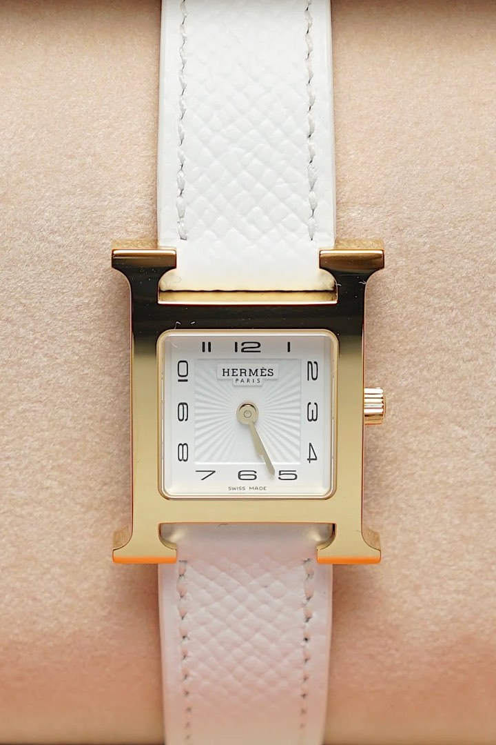Hermes Heure H PM Watch in Blanc Ghw, Luxury, Watches on Carousell