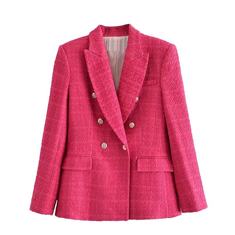 Hot Pink Tweed Blazer with Silver Buttons (Barbie) on Carousell