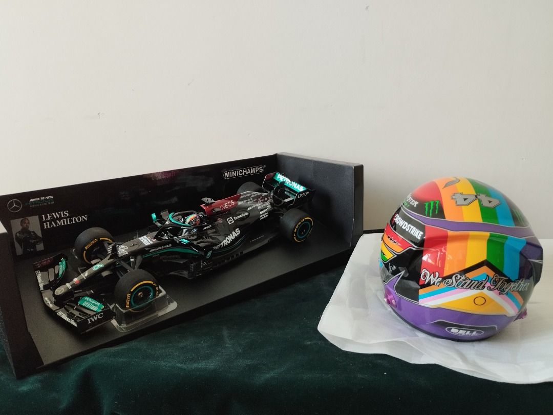 (in stock) Lewis Hamilton (Mercedes) 2021 Qatar GP winner 1/2 rainbow ...