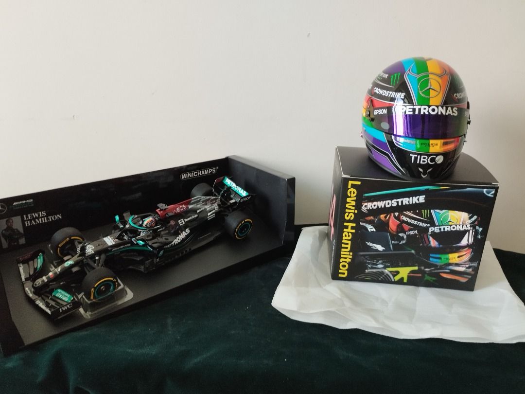 (in stock) Lewis Hamilton (Mercedes) 2021 Qatar GP winner 1/2 rainbow ...