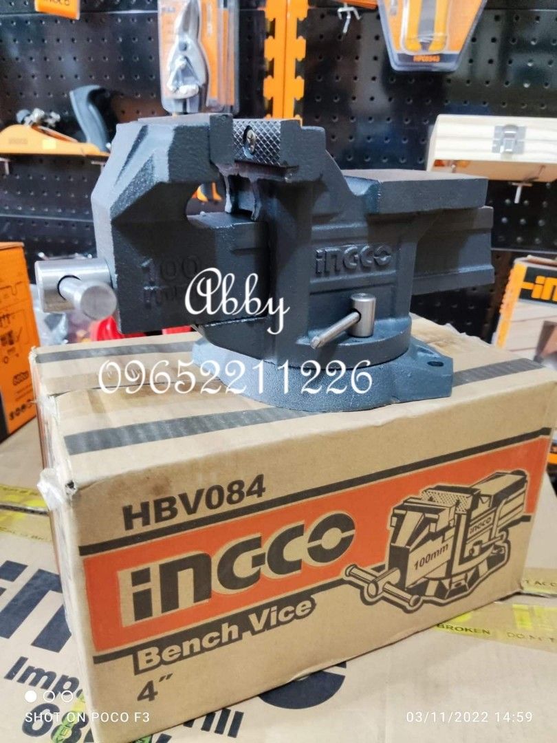 INGCO 4" Bench Vice - HBV084, Commercial & Industrial, Construction ...