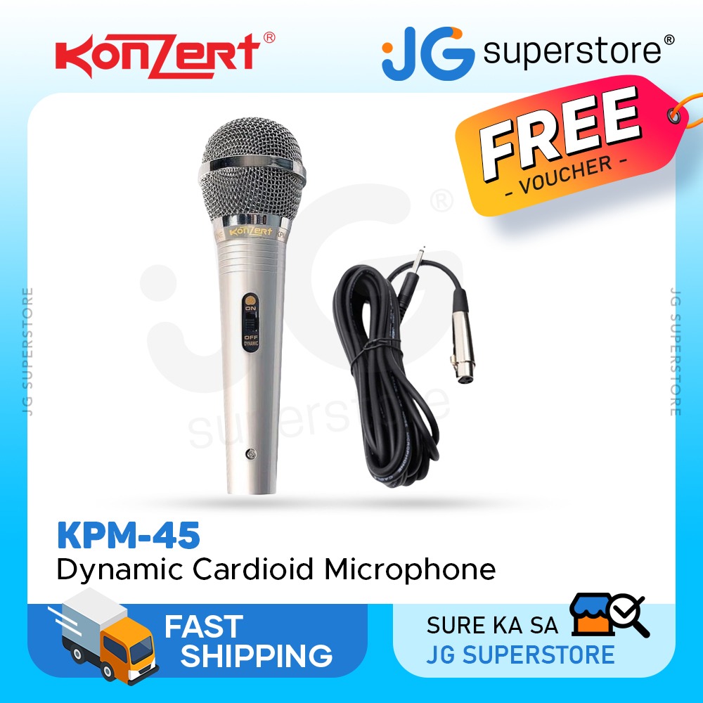 Konzert KPM-45 Dynamic Capsule Cardioid High Performance Wired Microphone with 8-Meter PL Jack ...