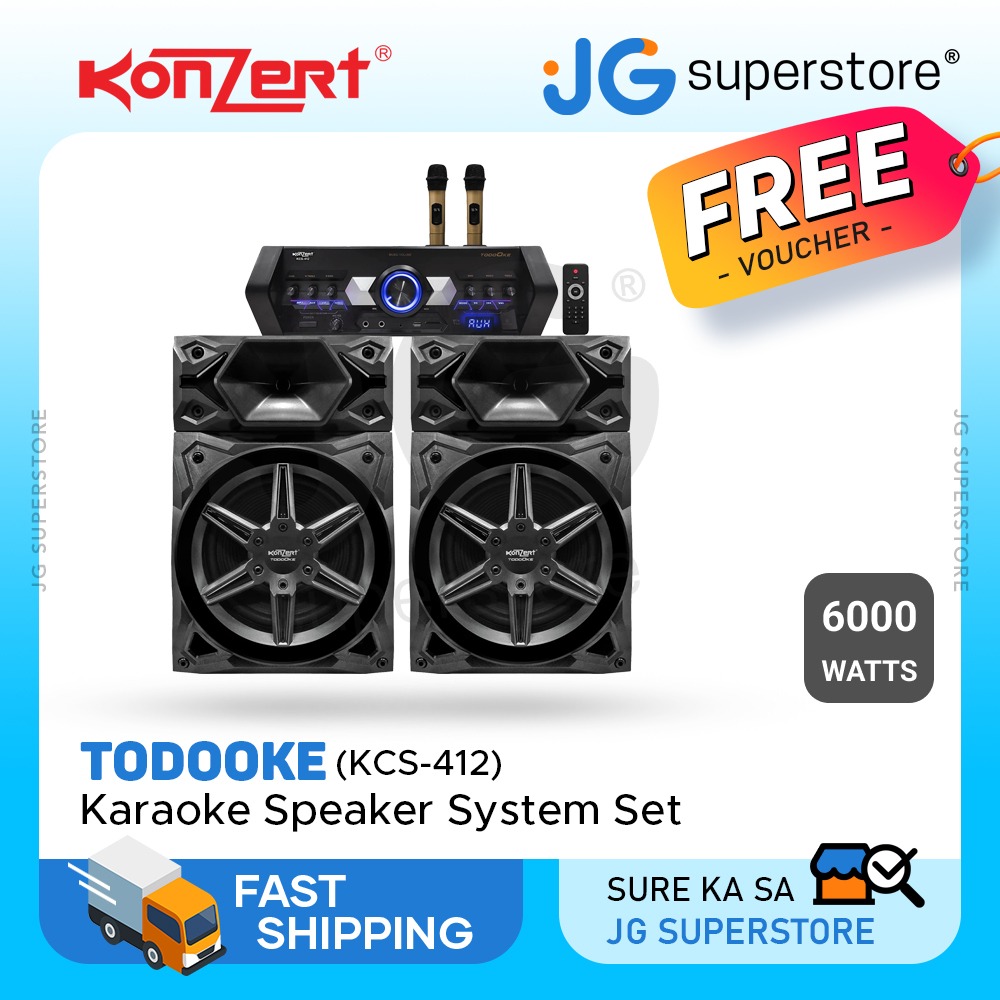 Konzert TodoOke KCS-412 6000W 12" 2-Way Woofer Mini Component Karaoke ...